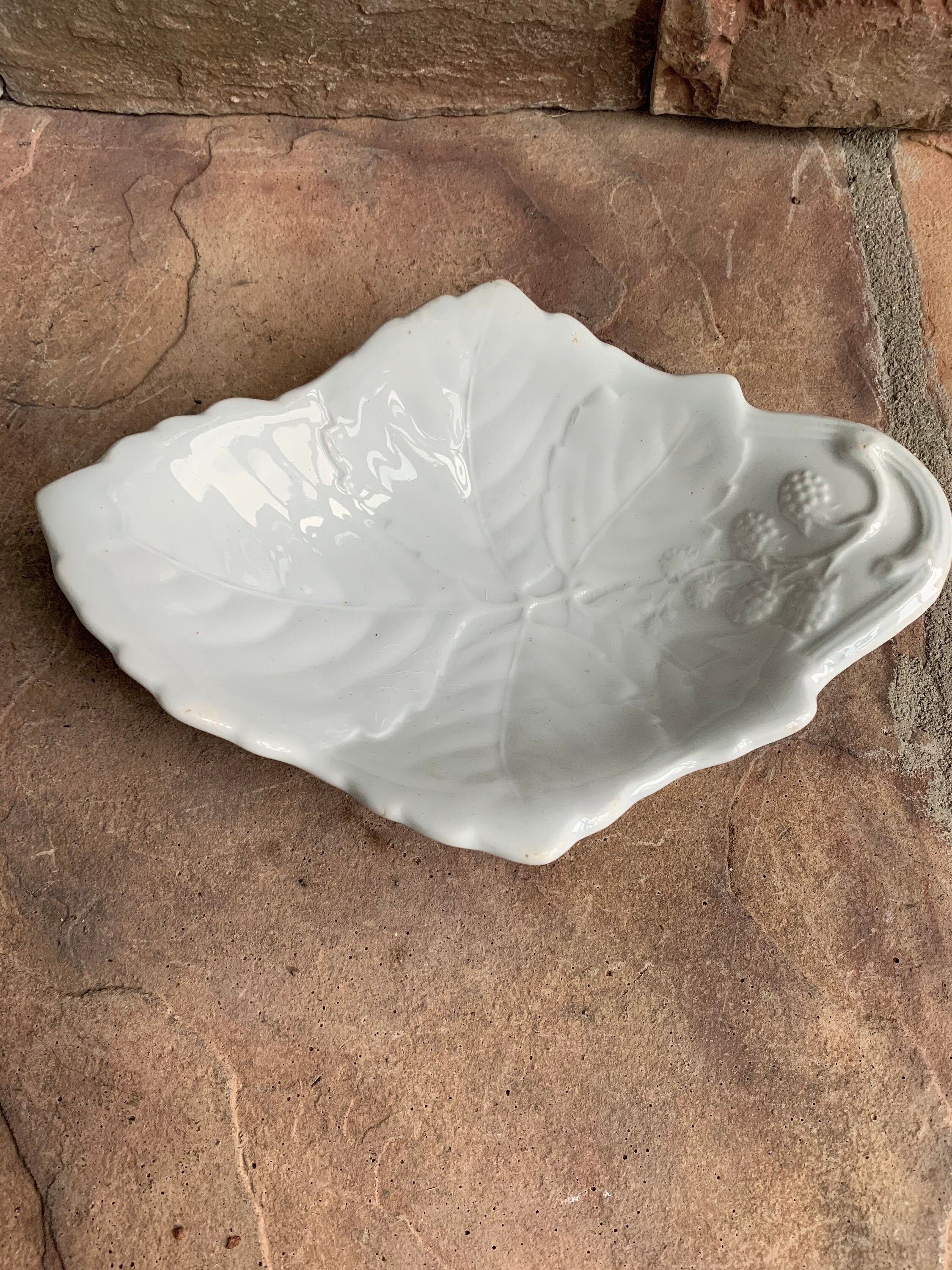 RARE! ~ Early Antique White Ironstone Relish Dish by W Baker and Co ...