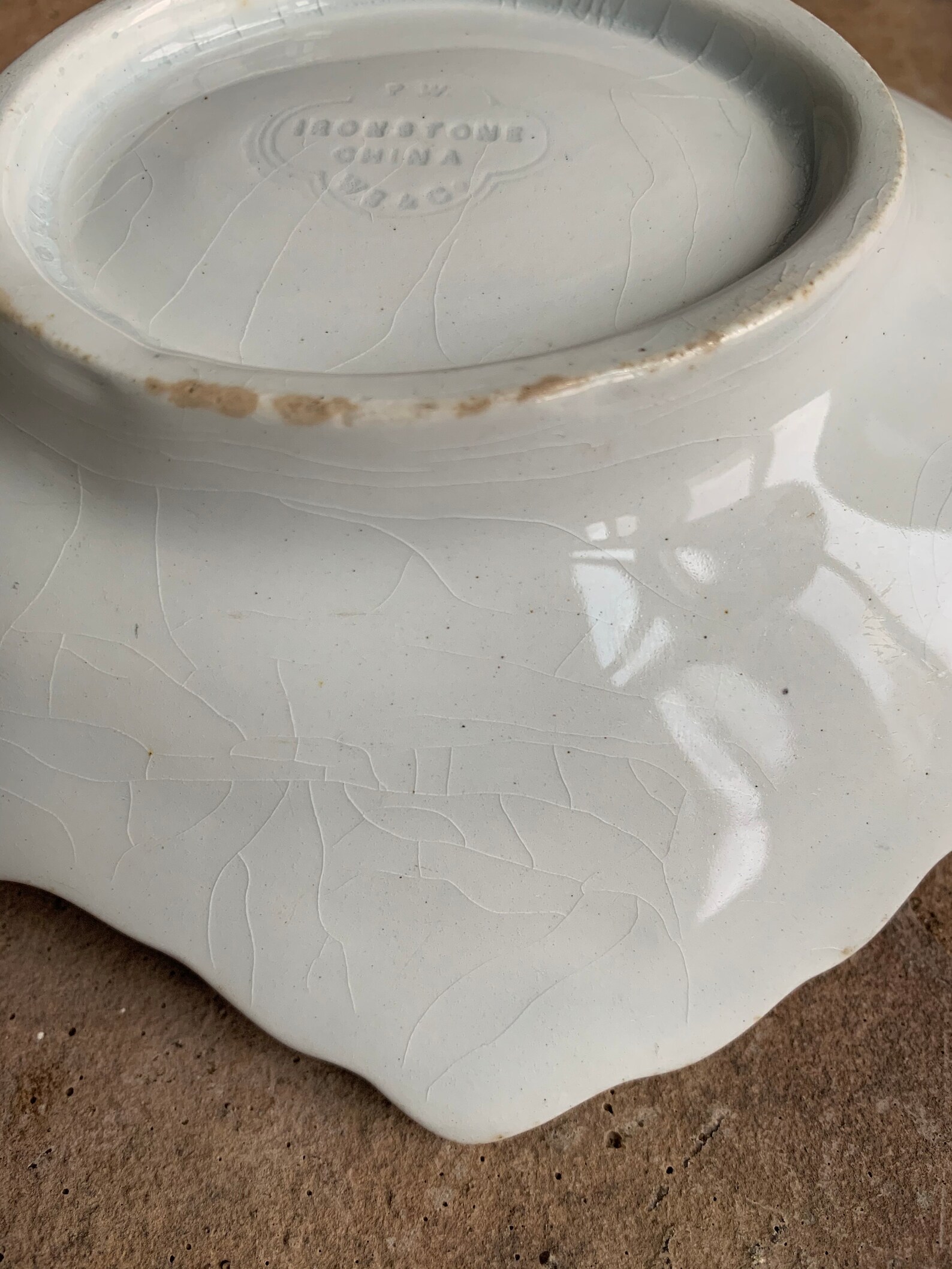 RARE! ~ Early Antique White Ironstone Relish Dish by W Baker and Co ...