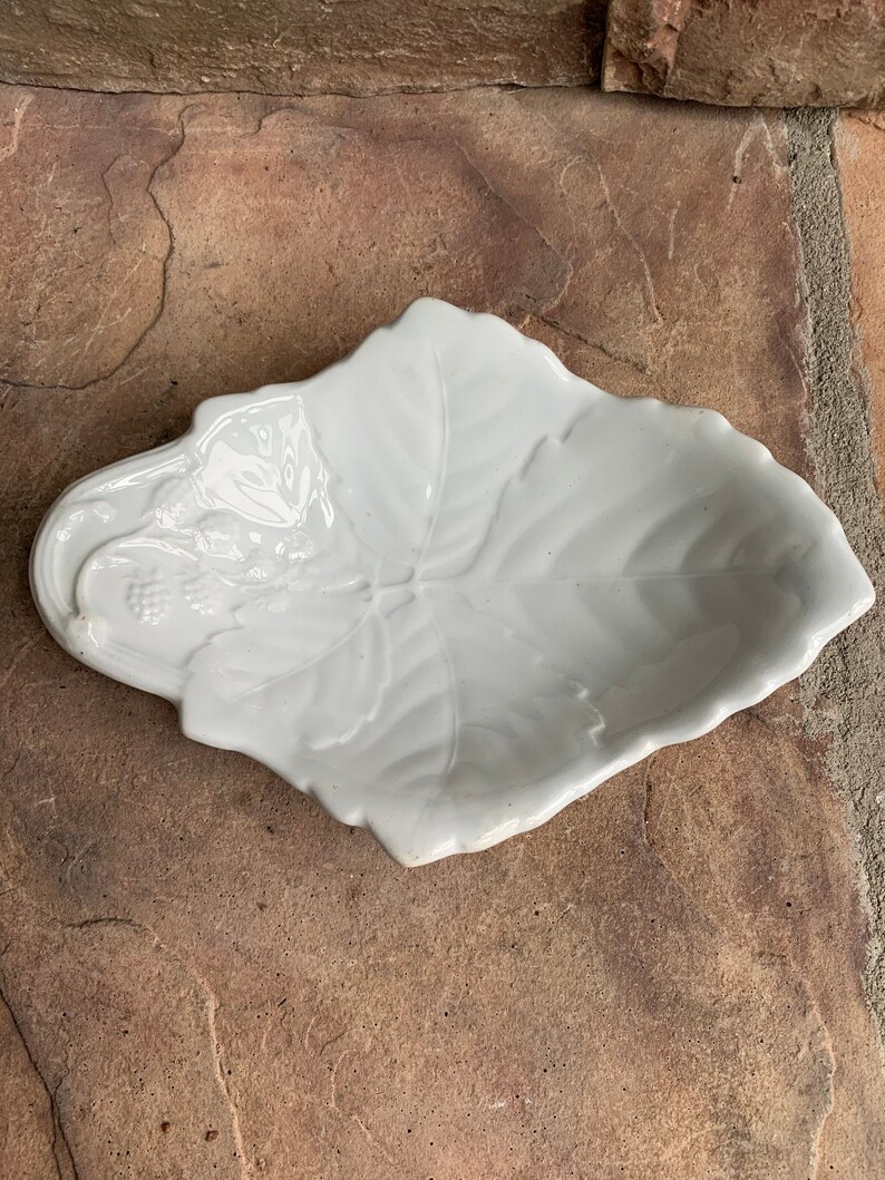 RARE! ~ Early Antique White Ironstone Relish Dish by W Baker and Co ...