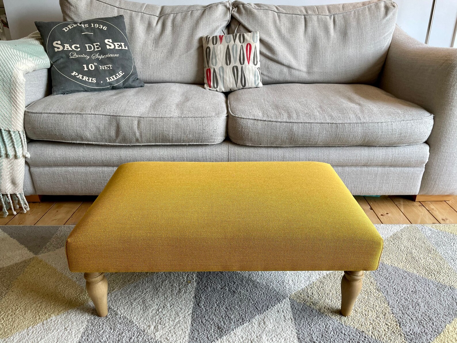 Large Footstool Upholstered Coffee Table Foot Stool - Etsy UK