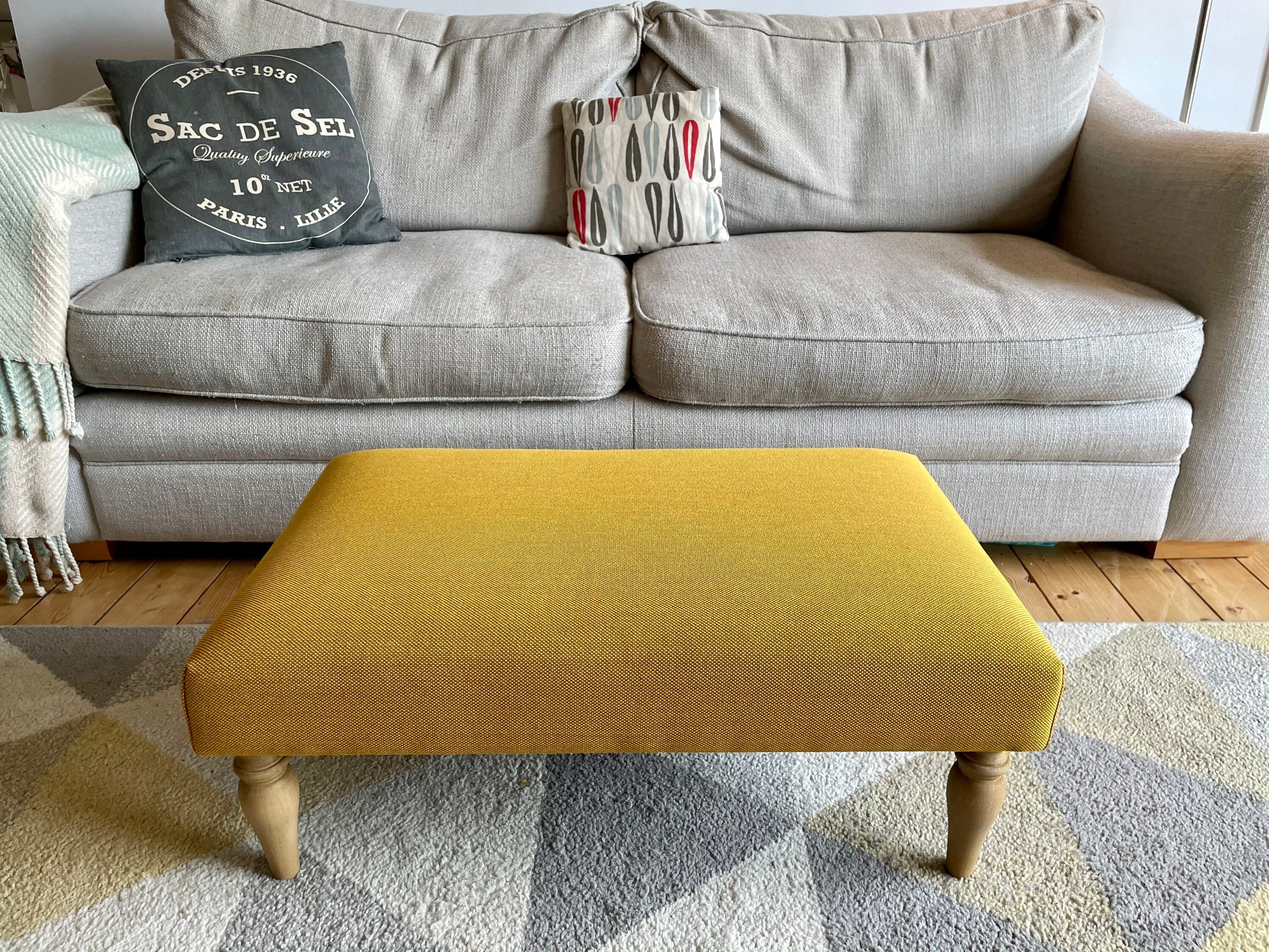 Large Footstool Upholstered Coffee Table Foot Stool - Etsy UK