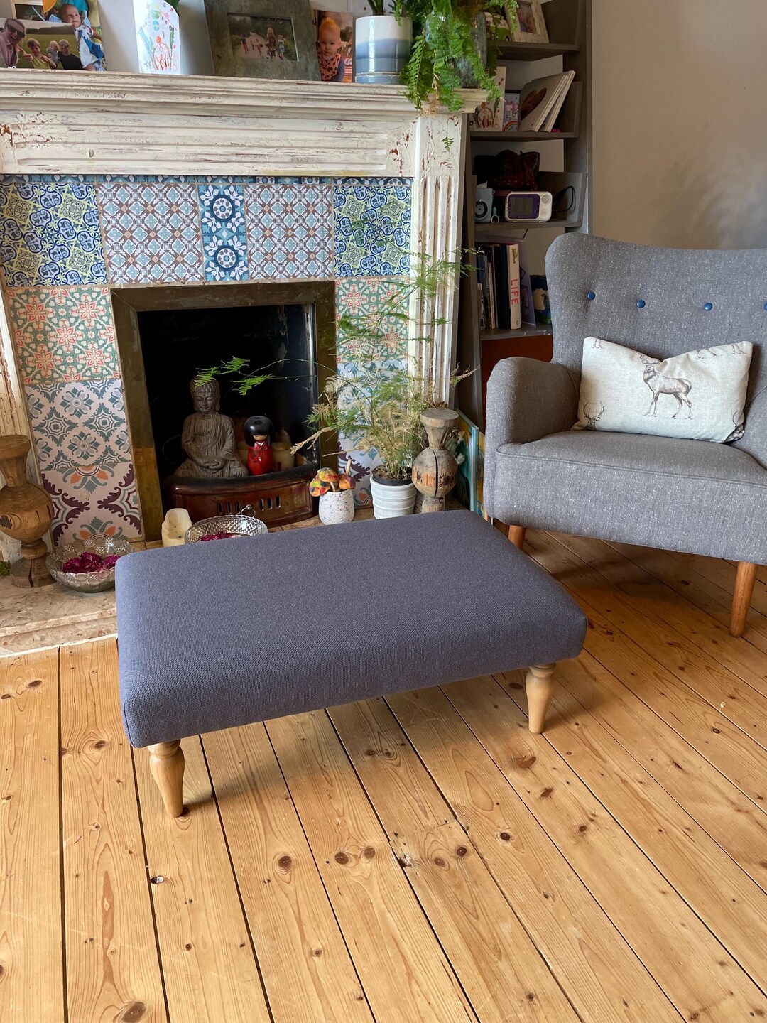Large Footstool, Upholstered Coffee Table, Foot Stool, Ottoman, Various ...