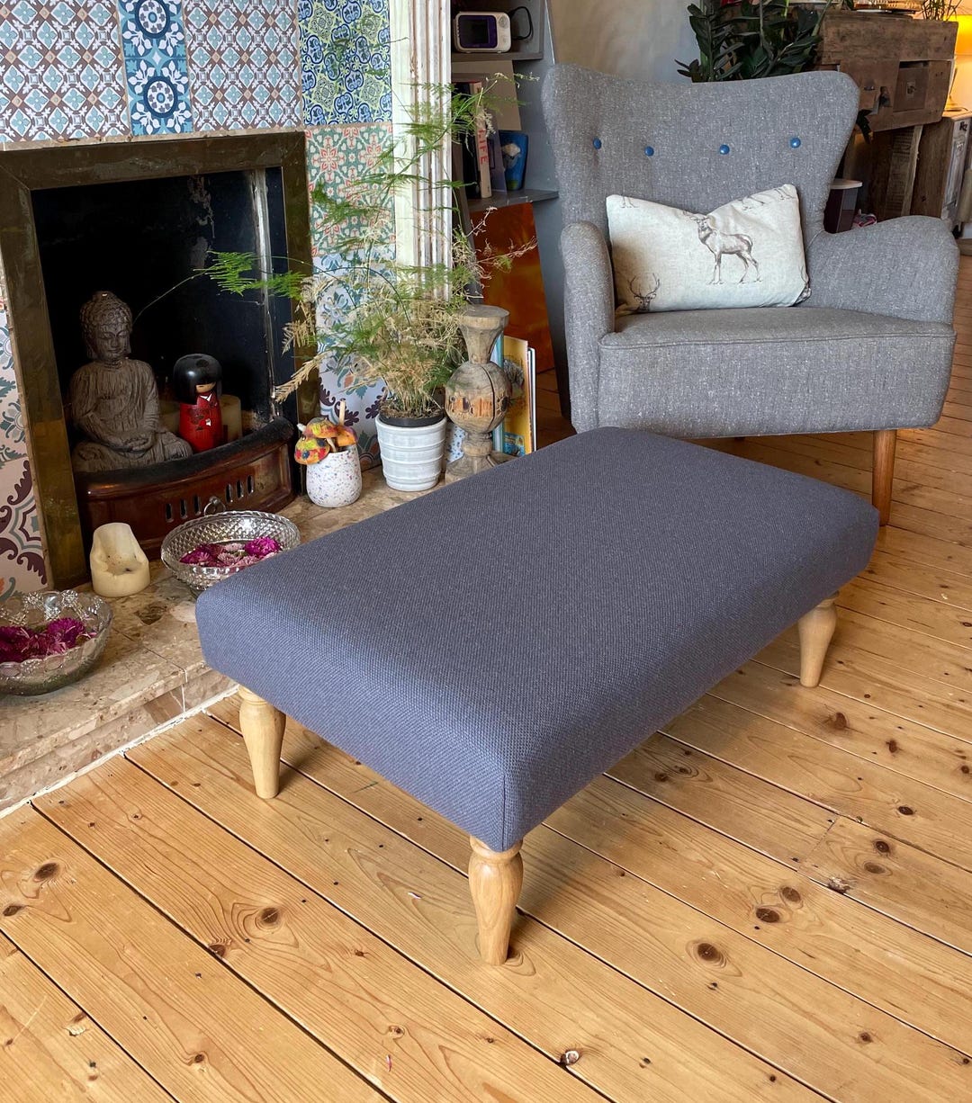 Large Footstool, Upholstered Coffee Table, Foot Stool, Ottoman, Various ...