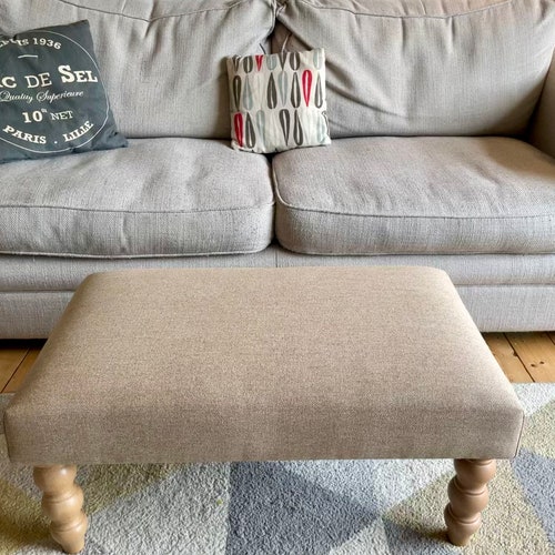 Large Footstool Upholstered Coffee Table Foot Stool - Etsy UK