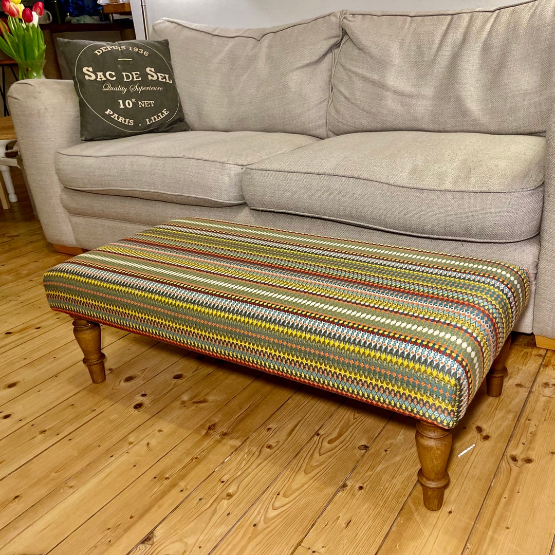 Upholstered Coffee Table Footstool 96cmx 46cm Various Colours Patterns ...