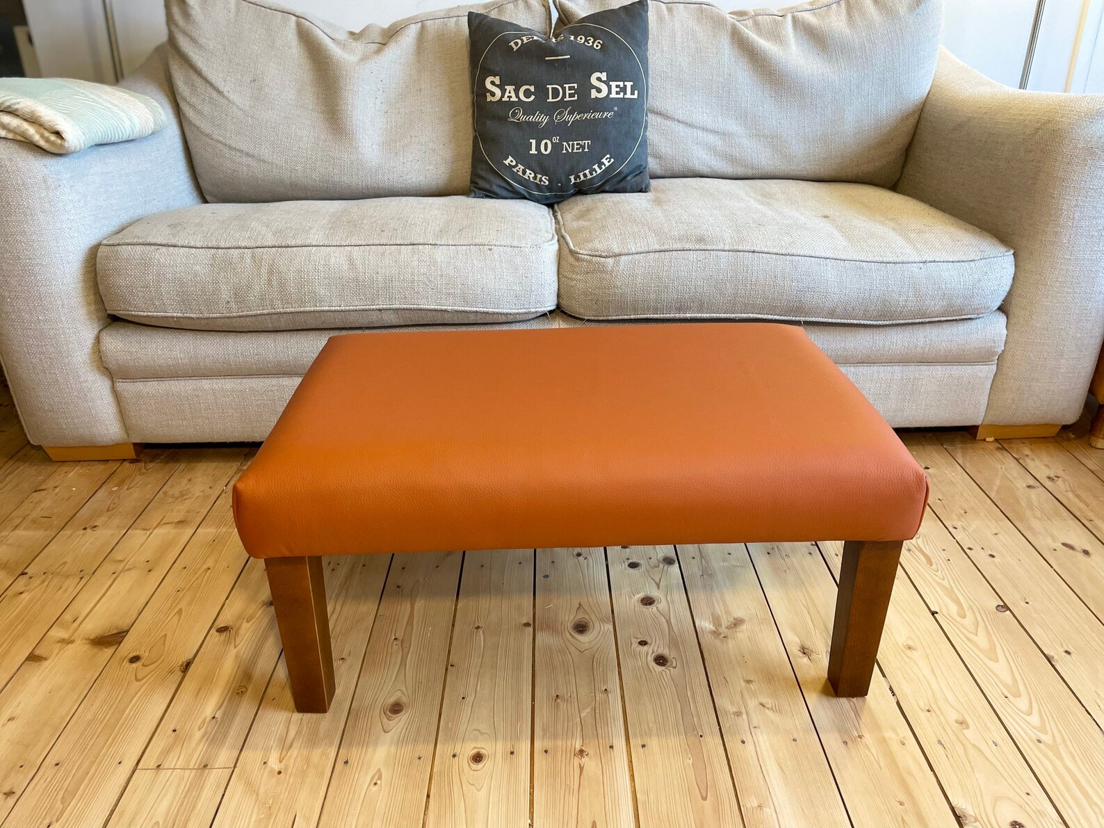Large Footstool Upholstered Coffee Table Foot Stool | Etsy UK