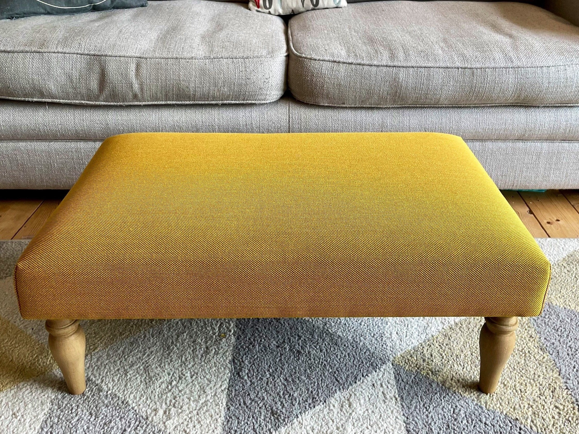 Large Footstool Upholstered Coffee Table Foot Stool - Etsy UK