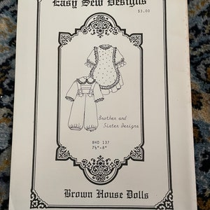 Brother Sister Doll Sewing Pattern Brown House Dolls Easy Sew Designs ...
