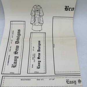 Brown House Dolls Sewing Pattern 671 Antique Japanese Kimono Style ...