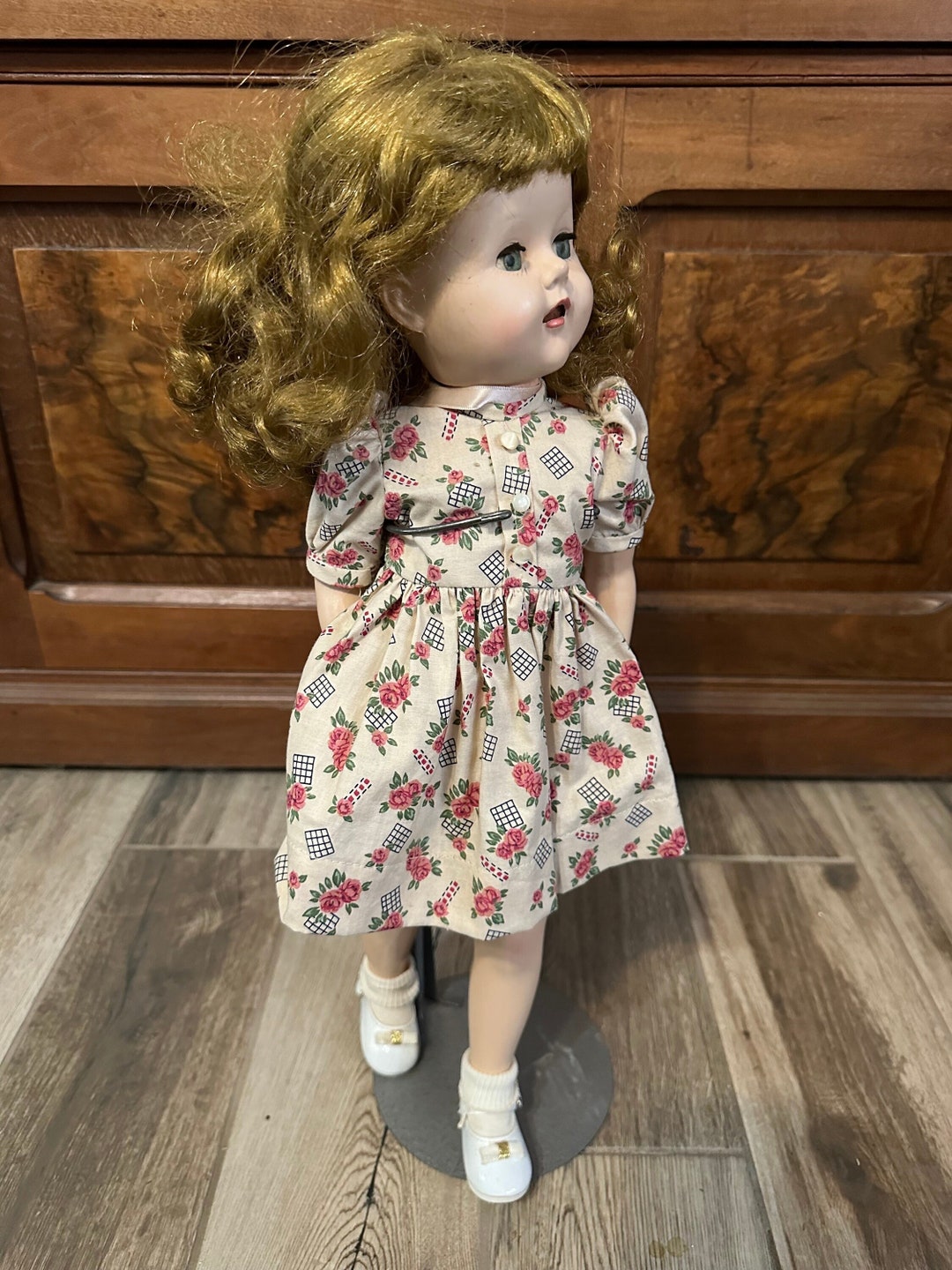1950 Hard Plastic 22” Walker Doll Lu Ann Simms or Cindy Arranbee? Blond ...