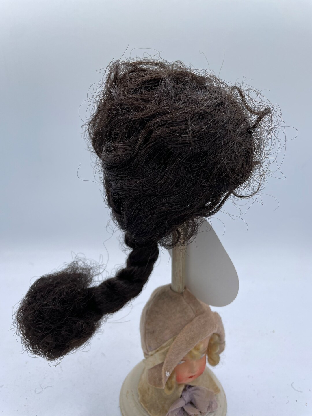 Global Doll Wig Dk Brown Zobe Thick Single Braid Curly Front Sz 10-11 ...