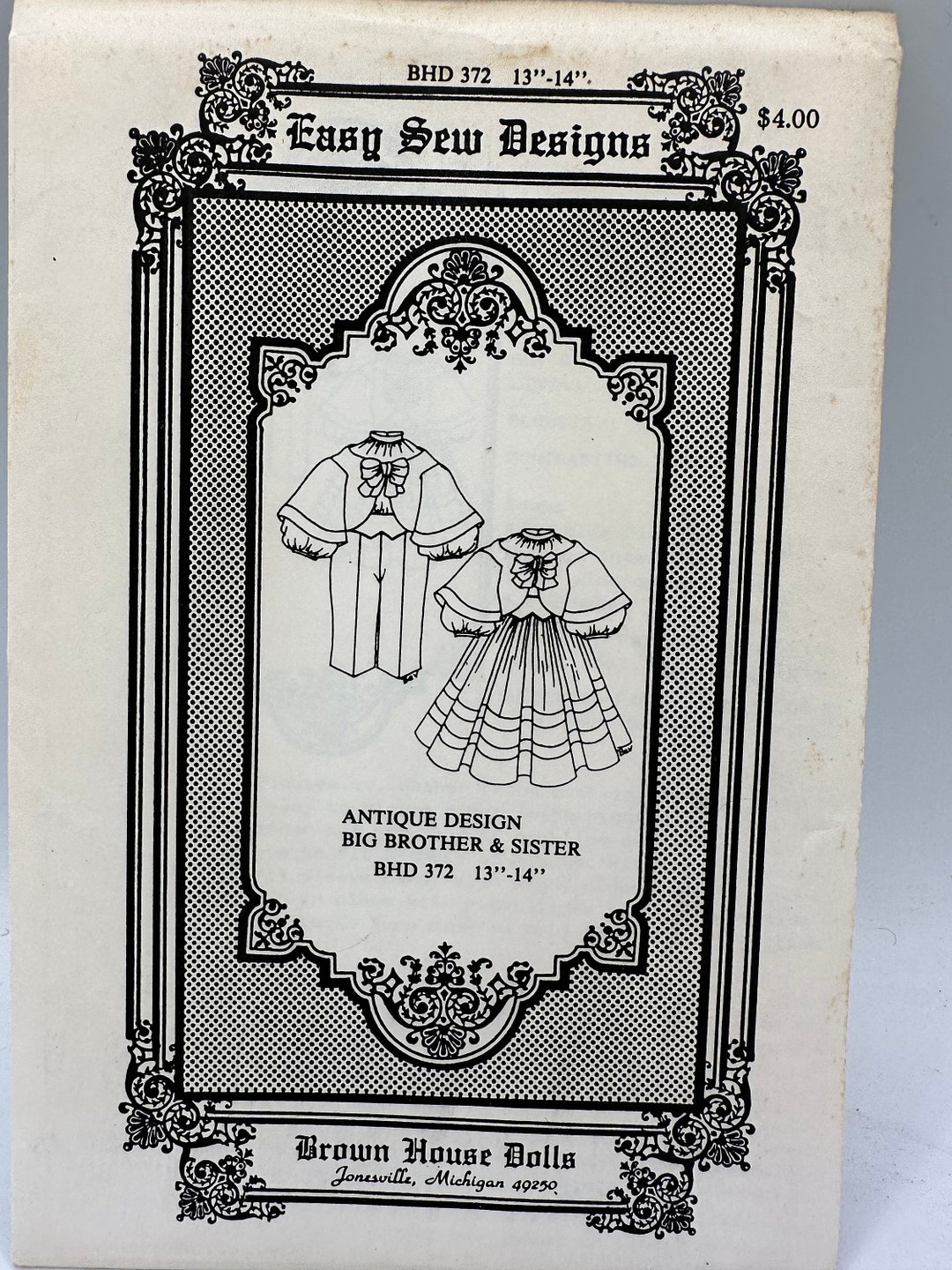 New Uncut Doll Sewing Pattern Brown House Dolls Brother & Sister ...