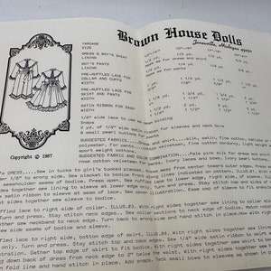 Antique Design Brother Sister Doll Sewing Pattern Brown House Dolls BHD ...