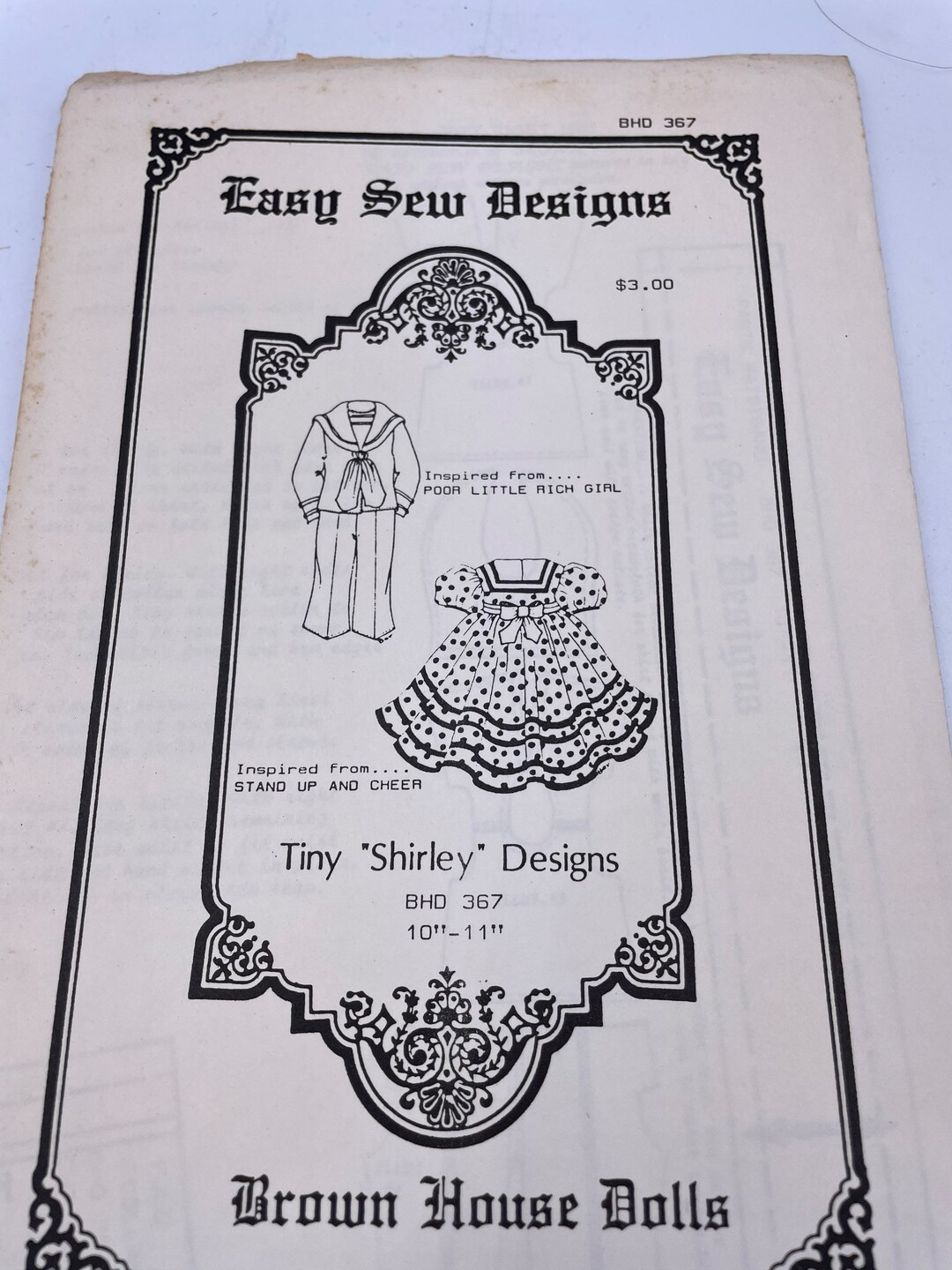 Tiny Shirley Designs Brown House Dolls Sewing Pattern Dress & Sailor ...