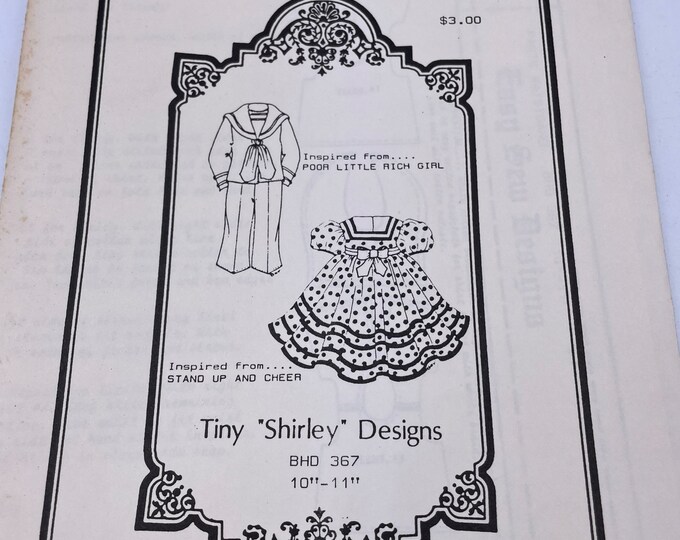 Tiny Shirley Designs Brown House Dolls Sewing Pattern Dress & Sailor ...
