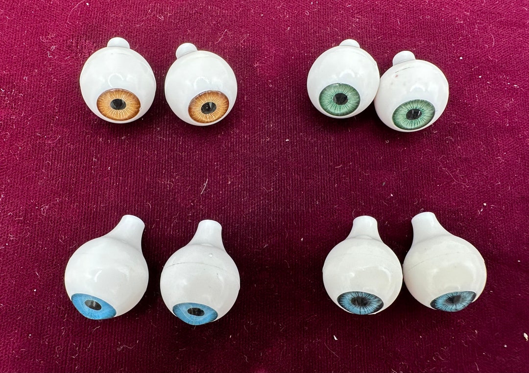 4 Pair New Glastic Doll Eyes Size 16 Mm Amber, Green, Aqua & Blue - Etsy