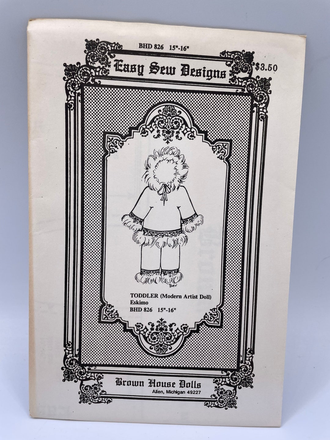 Brown House Doll Easy Sew Pattern Eskimo Hooded Jack Pants Fur Trim ...