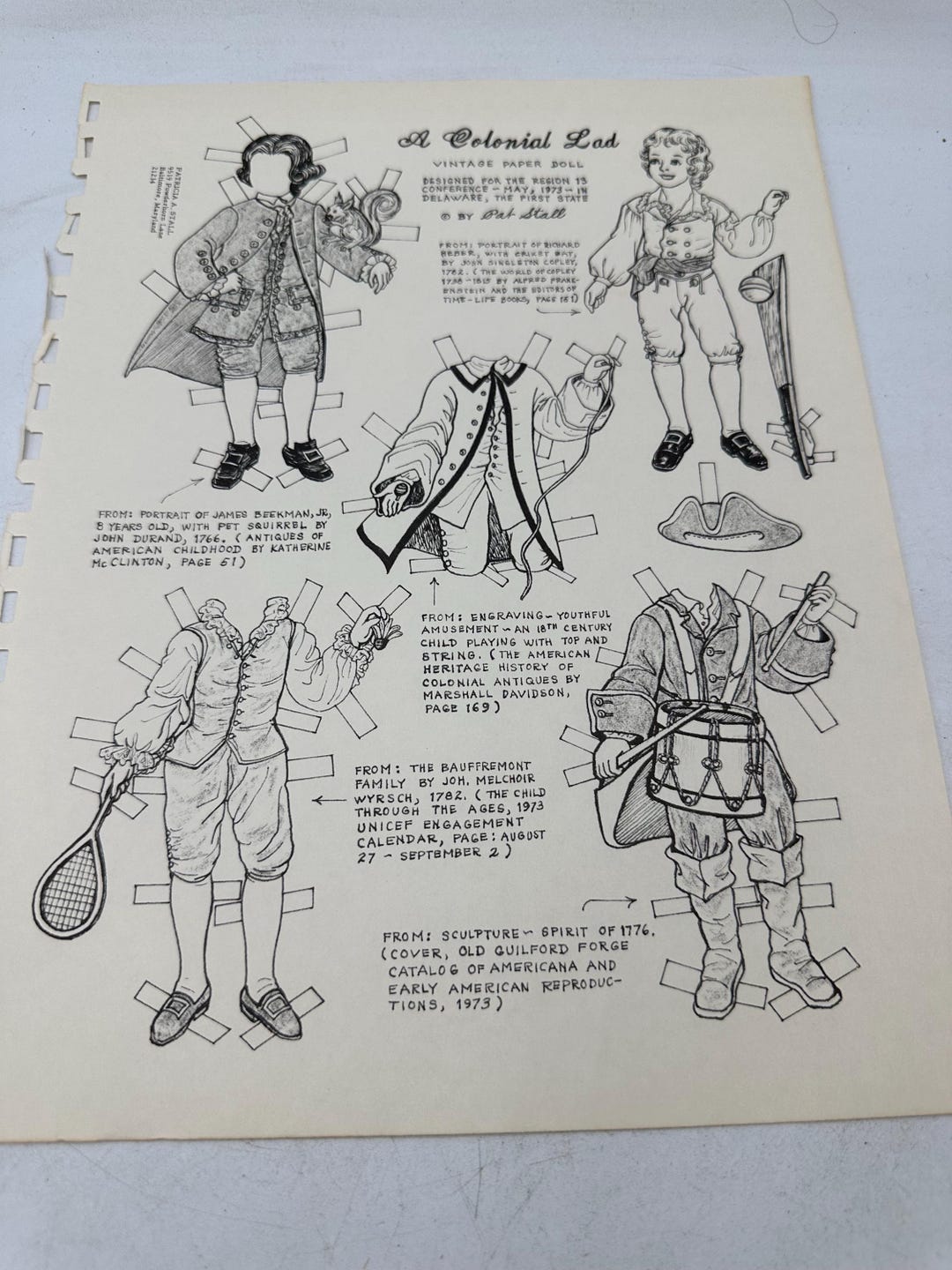 Uncut Paper Dolls Pat Stall Doll Conference 1973 Boys, Children Girls ...