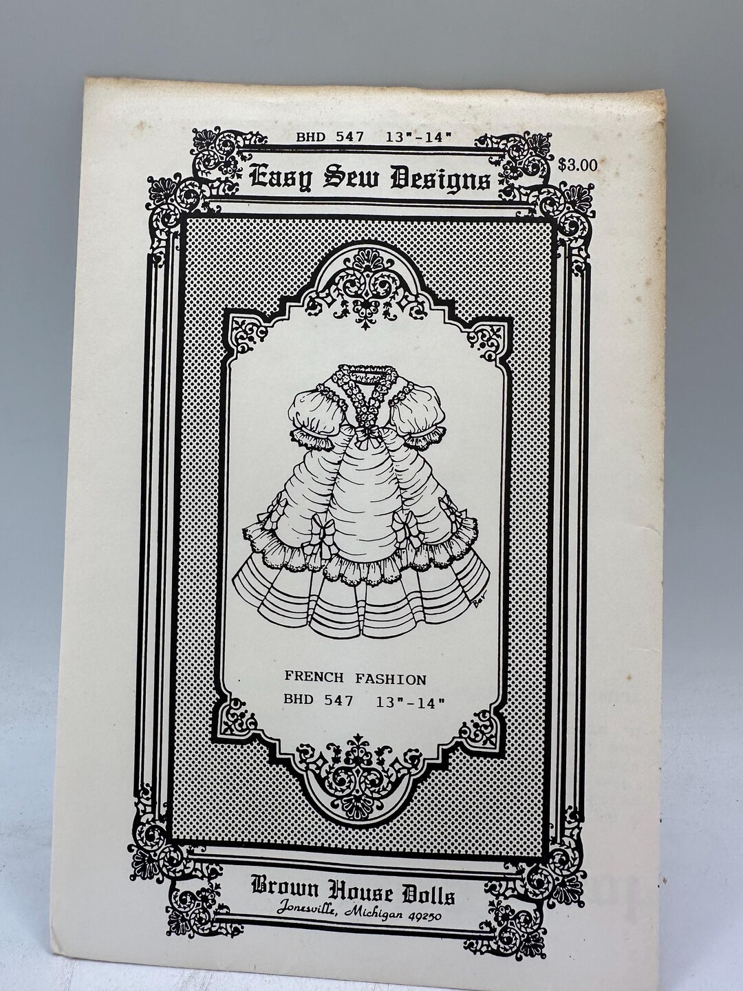 Brown House Doll Dress Sewing Pattern BHD 547 French Fashion Dress - Etsy