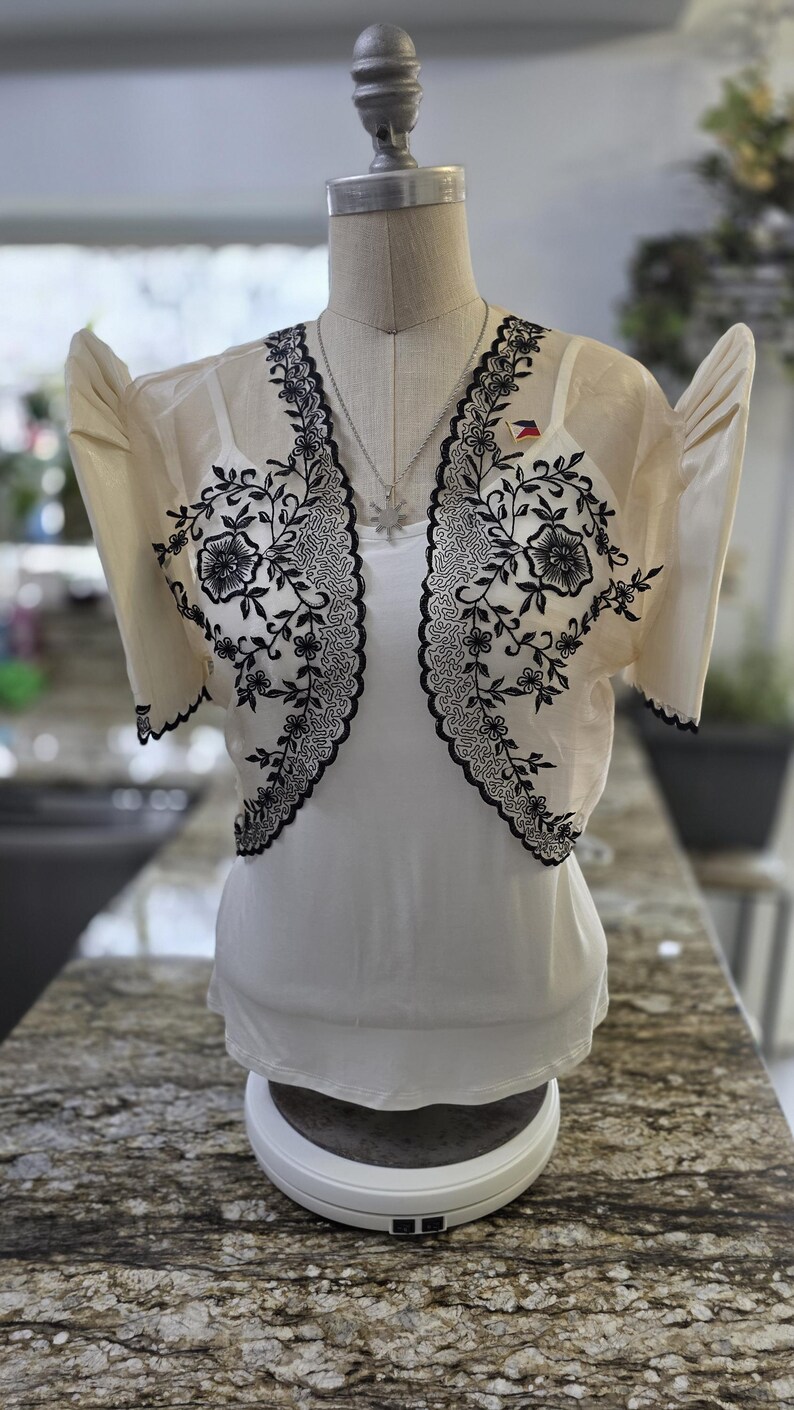 Embroidered Filipiniana Bolero Top, Authentic Philippine Attire FREE ...