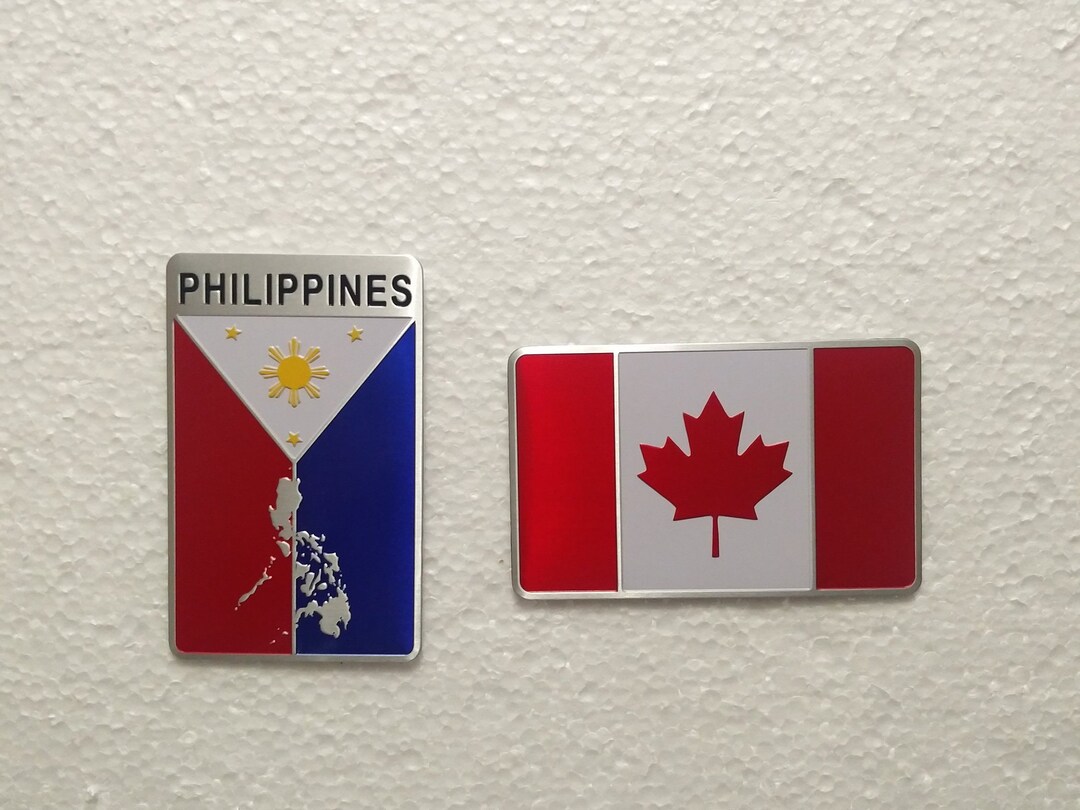 Philippine-canadian Flag Car Metal Sticker - Etsy