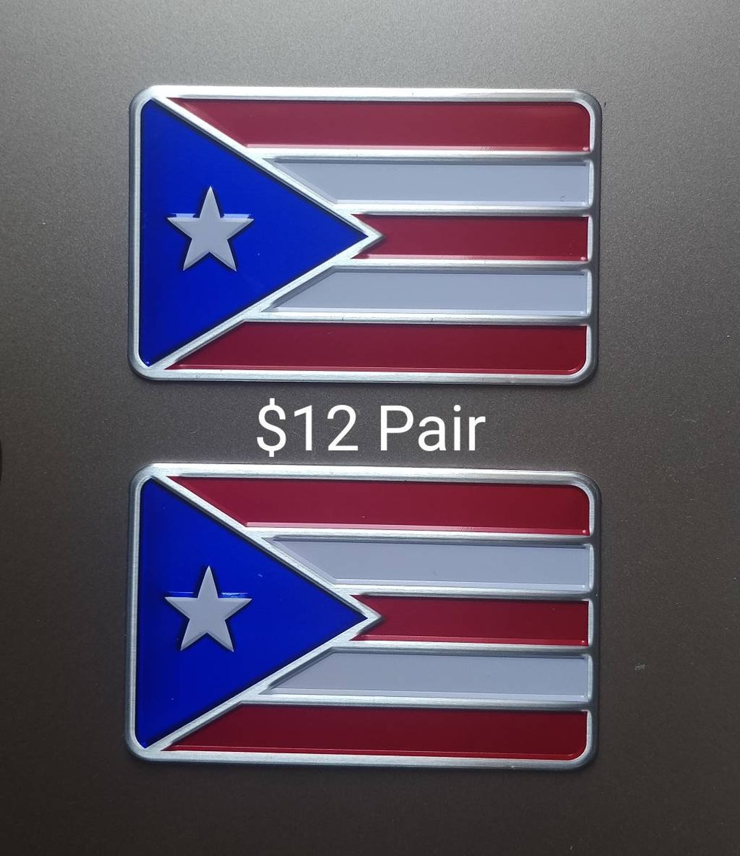 Puerto Rican Flag Car Metal Sticker 2 Pcs FREE SHIPPING - Etsy