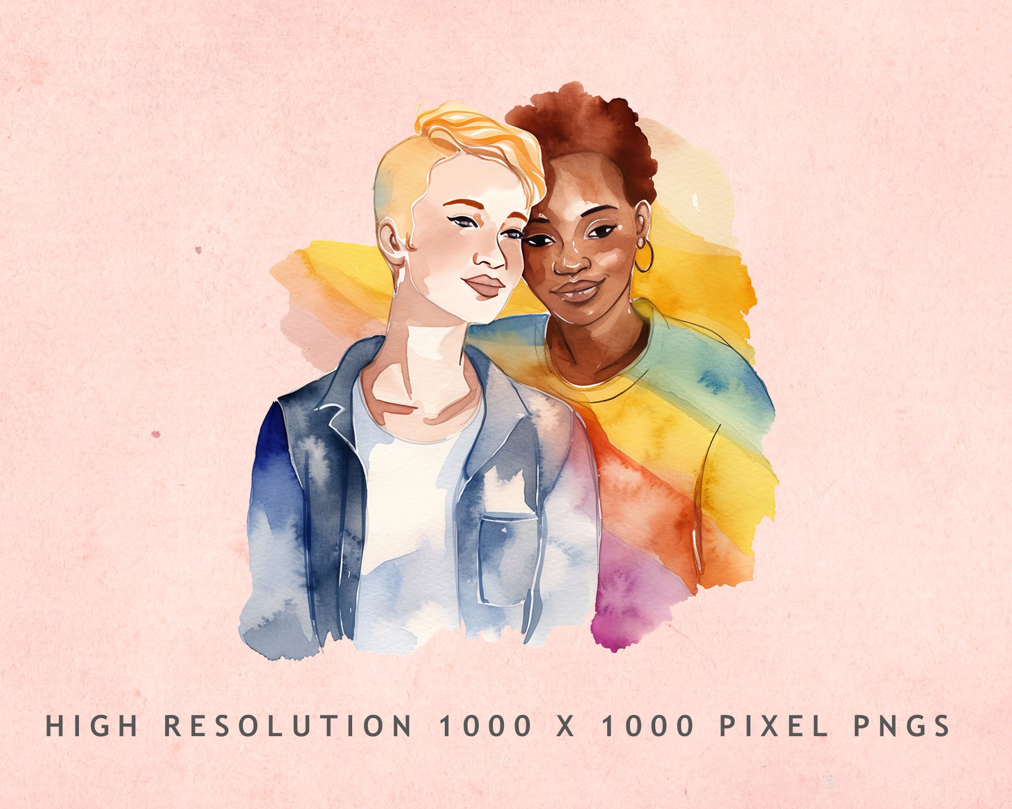 Diverse Rainbow Pride Watercolor Clip Art Collection With LGBTQ Symbols ...