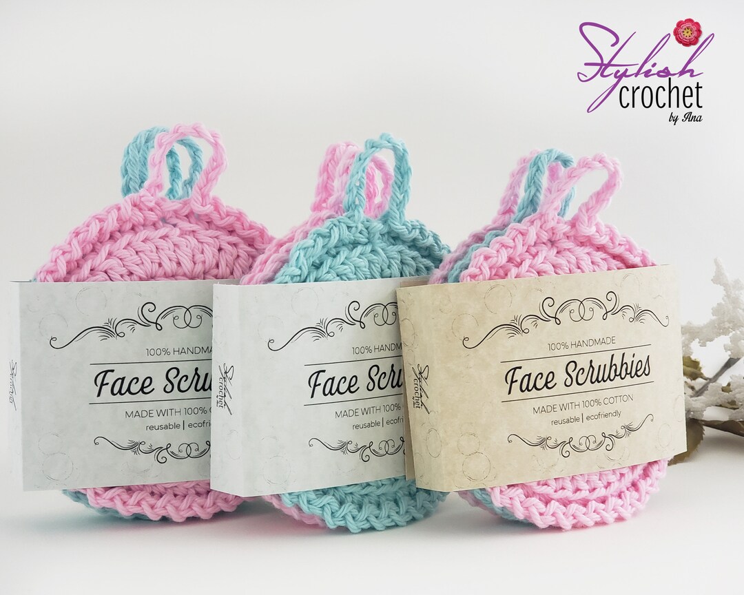 Crochet Face Scrubbies, Facial Rounds Handmade 100% Cotton. Set of 3 ...