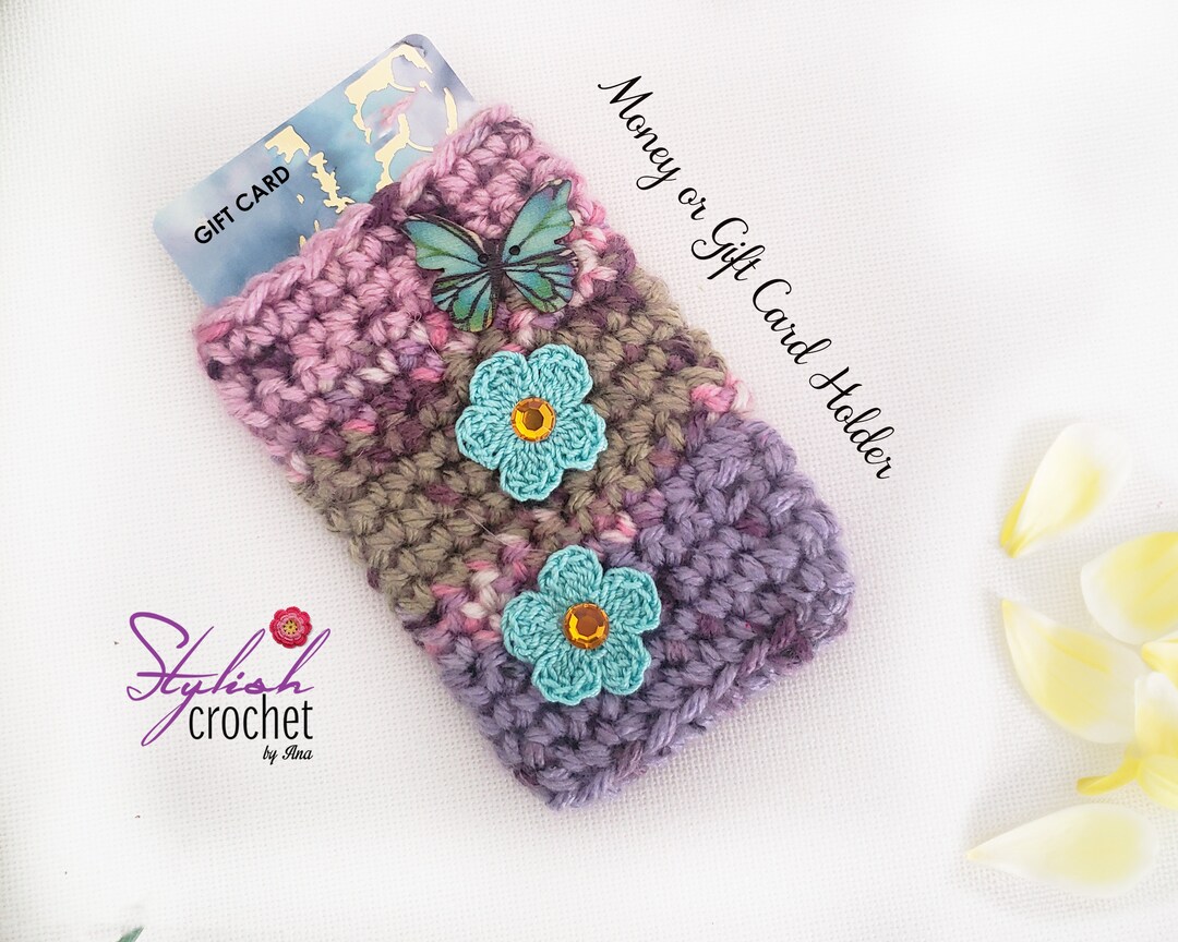 Gift Card Holder Crochet, Handmade Crochet Wallet, Crochet Gifts for ...