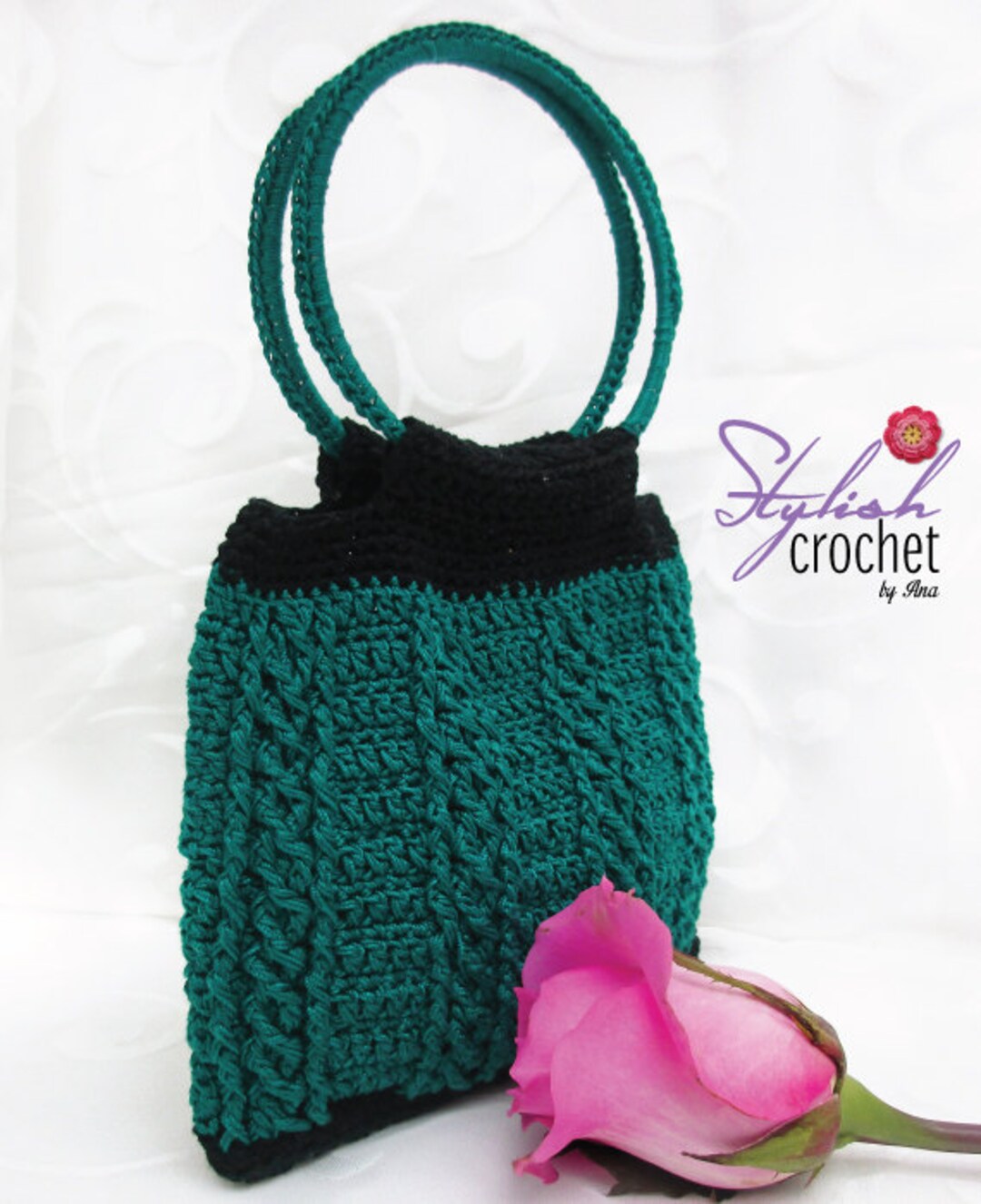 Crochet Handbag, Handmade Bag With Braided Pattern, Evening Bag ...