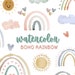 Watercolor Boho Rainbow Clipart, Nursery , Baby Shower Clipart, Rainbow ...