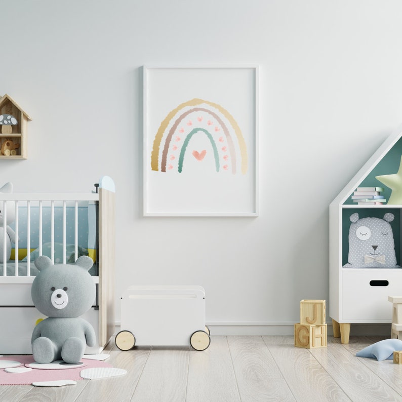 Watercolor Boho Rainbow Clipart, Nursery , Baby Shower Clipart, Rainbow ...