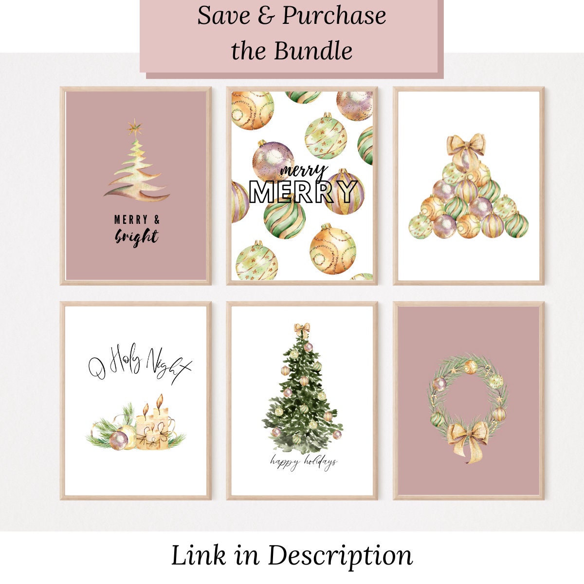 O Holy Night Print, Christmas Printable, Digital Download, Rose Gold ...