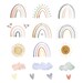 Watercolor Boho Rainbow Clipart, Nursery , Baby Shower Clipart, Rainbow ...
