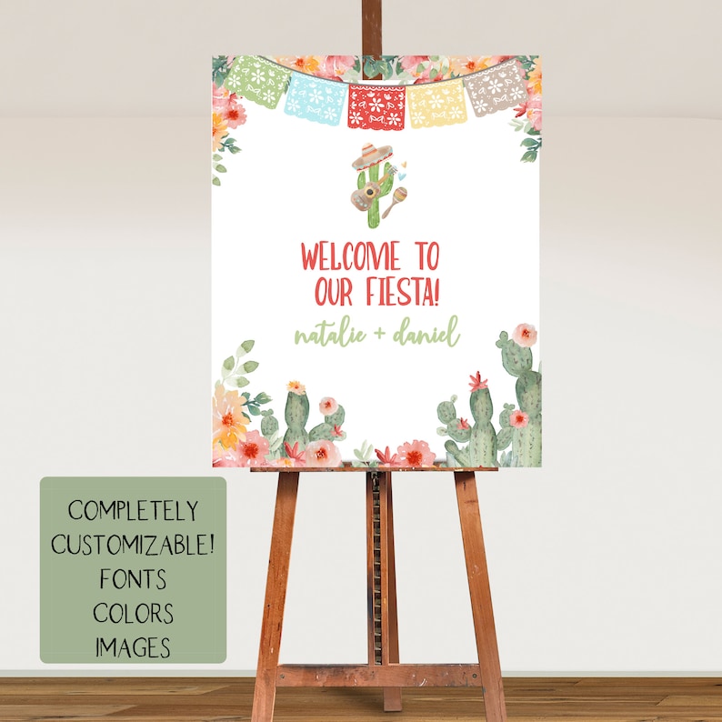 Fiesta Theme, Guestbook Sign in Poster, Taco 'bout Love, Guest Book ...