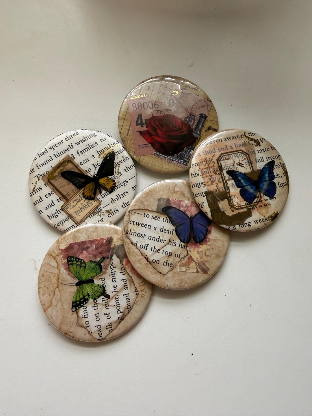 Junk Journal Button Pins - Etsy