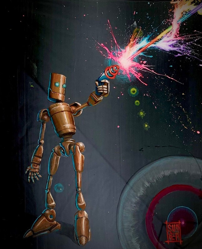 Raygun Gothic Robot Sci-fi Illustration Pop Art - Etsy