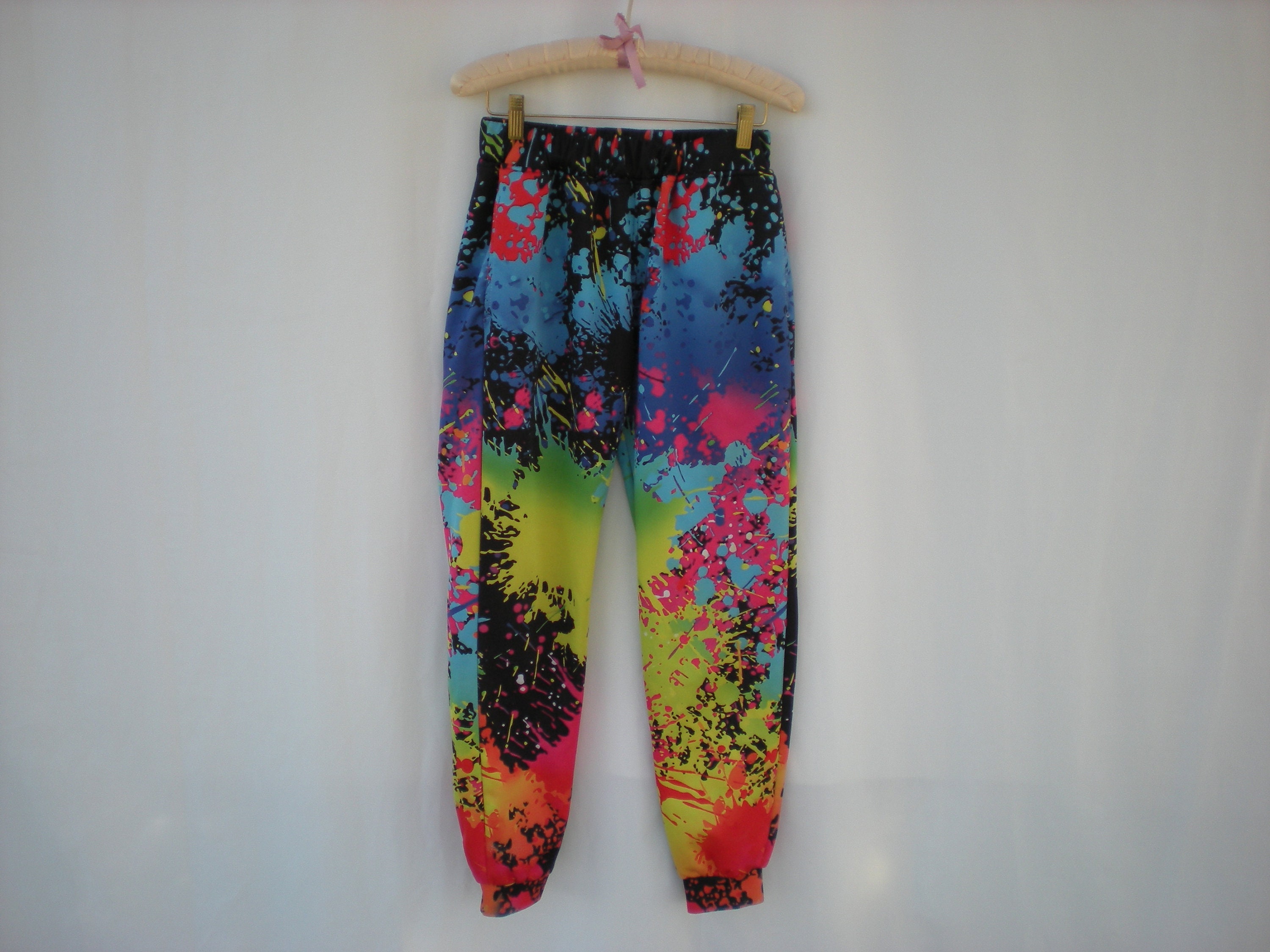 Vintage 90's Cycling Workout Stretch Pants Sweats Multi Color Spandex ...