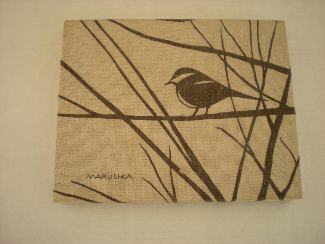 Vintage Marushka Silkscreen Bird Print Fabric Wall Art Bird Linen 8" X ...