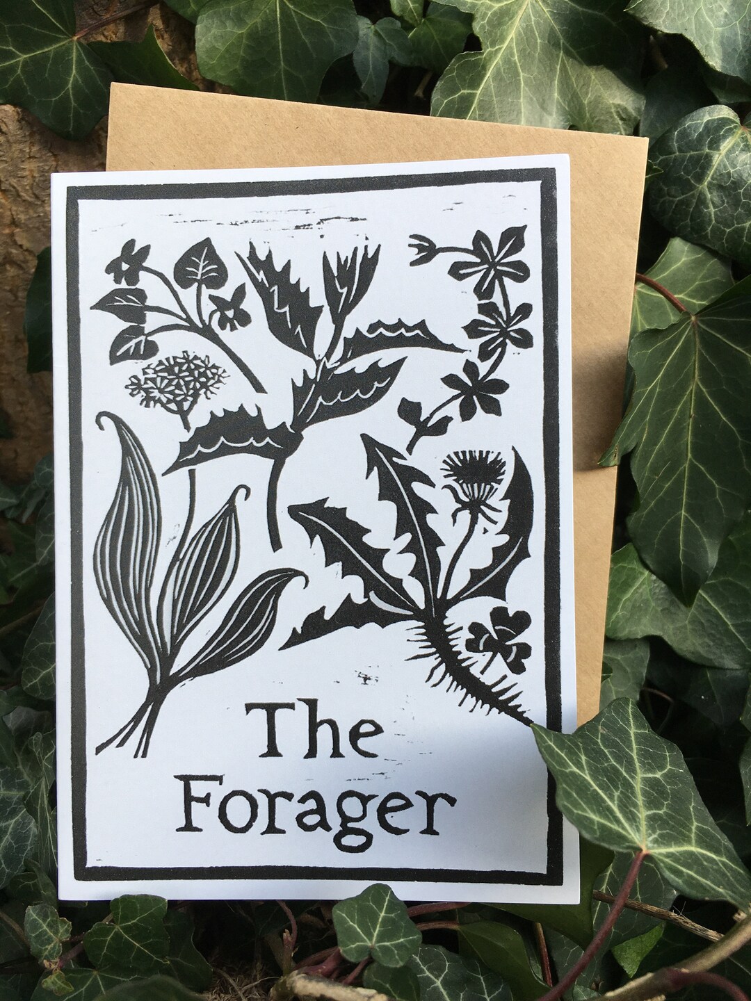 Greetings Card ‘the Forager’, Digital Print, Card, Edible Weeds ...