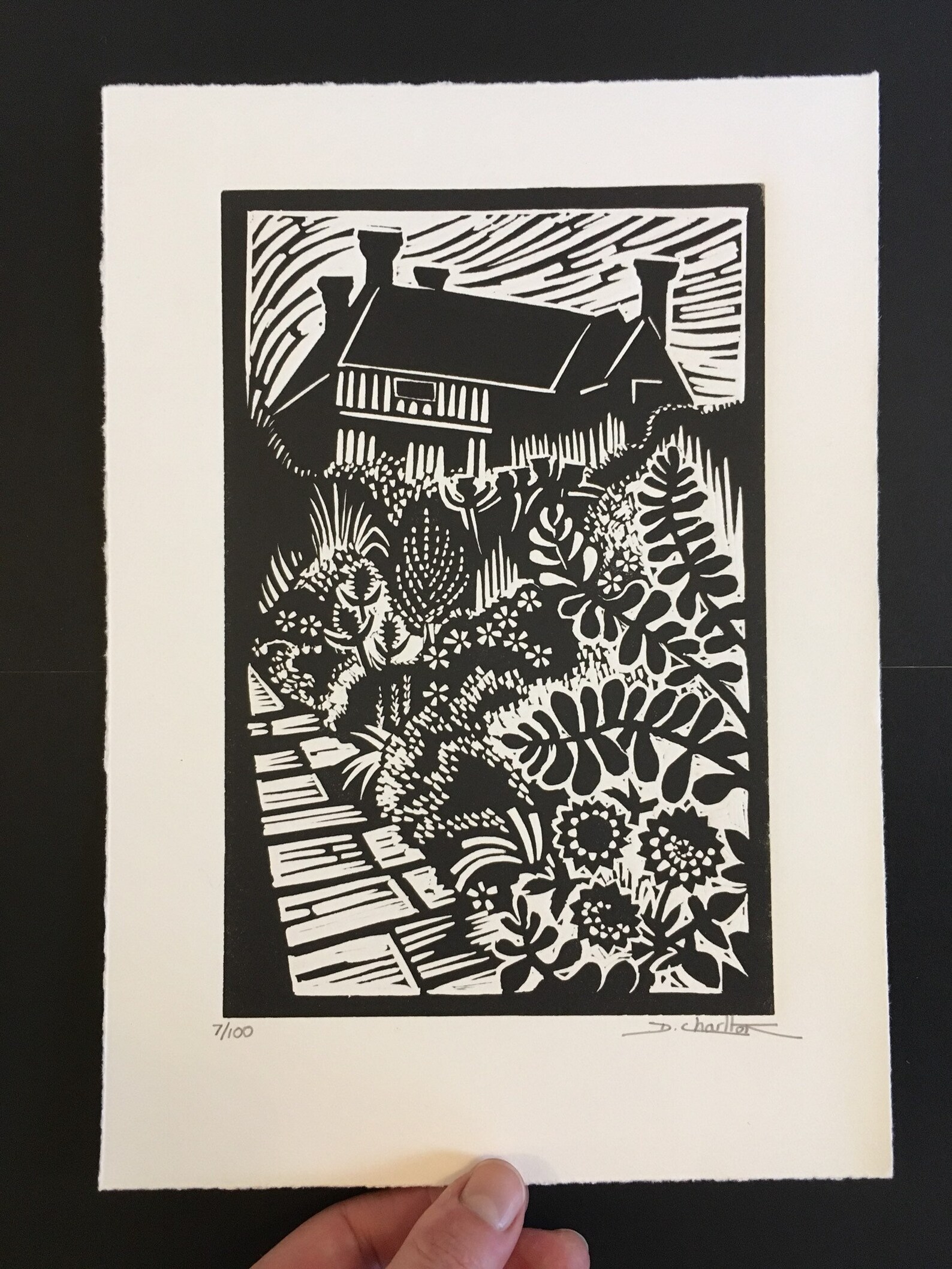 The Long Border of Great Dixter Limited Edition Linocut - Etsy