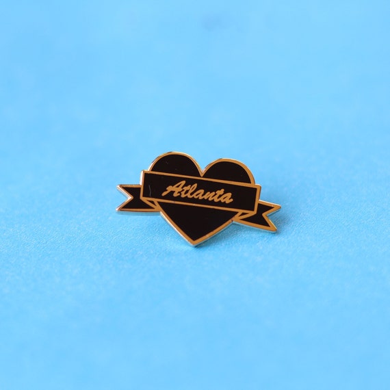 I Heart Atlanta Black & Gold City Pin | Etsy