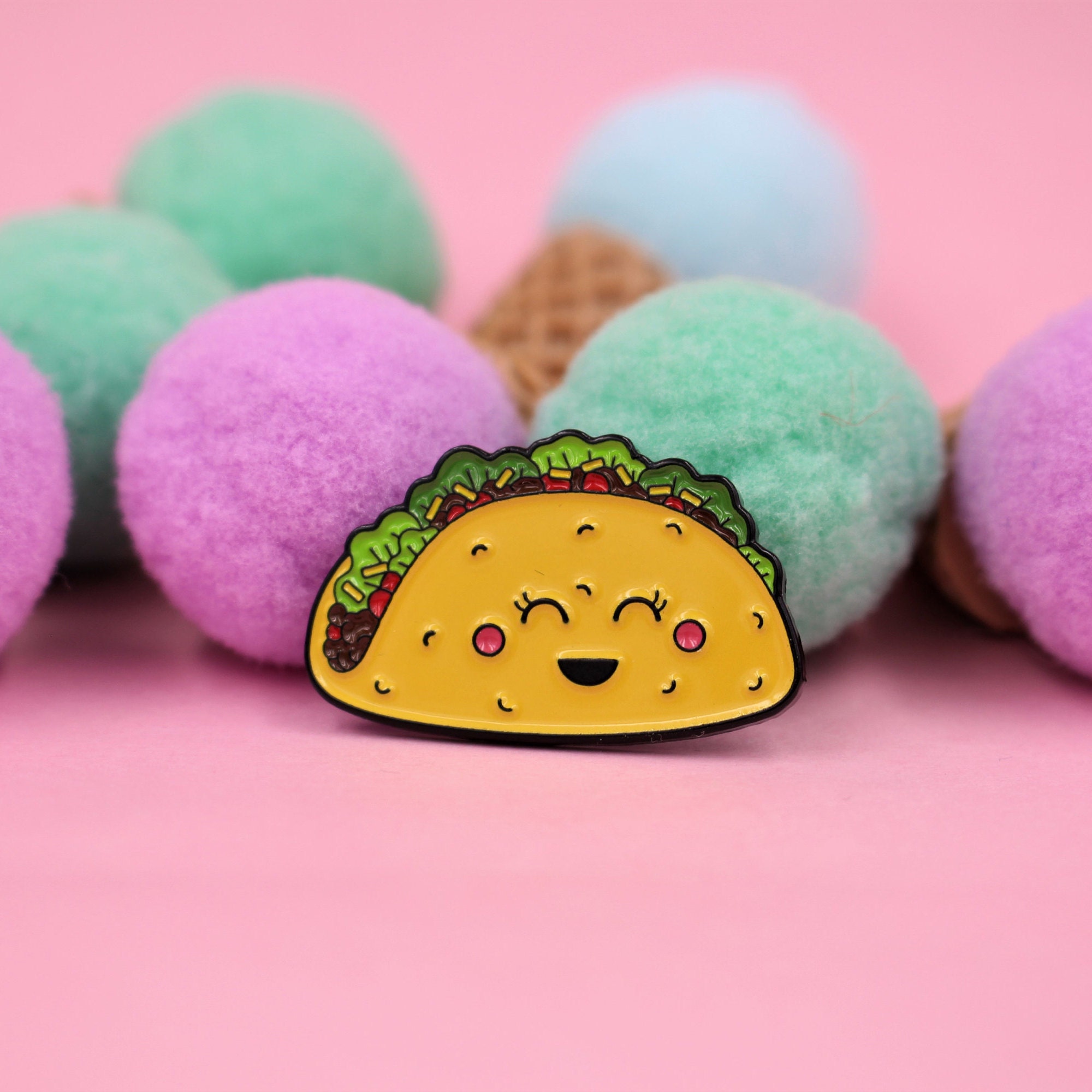 REAL SIC Kawaii Cute Taco Enamel Pin Lapel Pins Great Gift for | Etsy