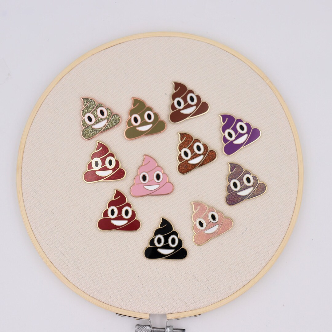 Poop Emoji Lapel Pin Series Poop Enamel Pin Series in 6 Different ...