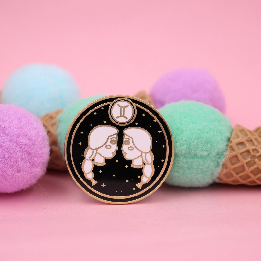 Gemini Astrological Sign Pin Star Sign / Astrology Enamel - Etsy