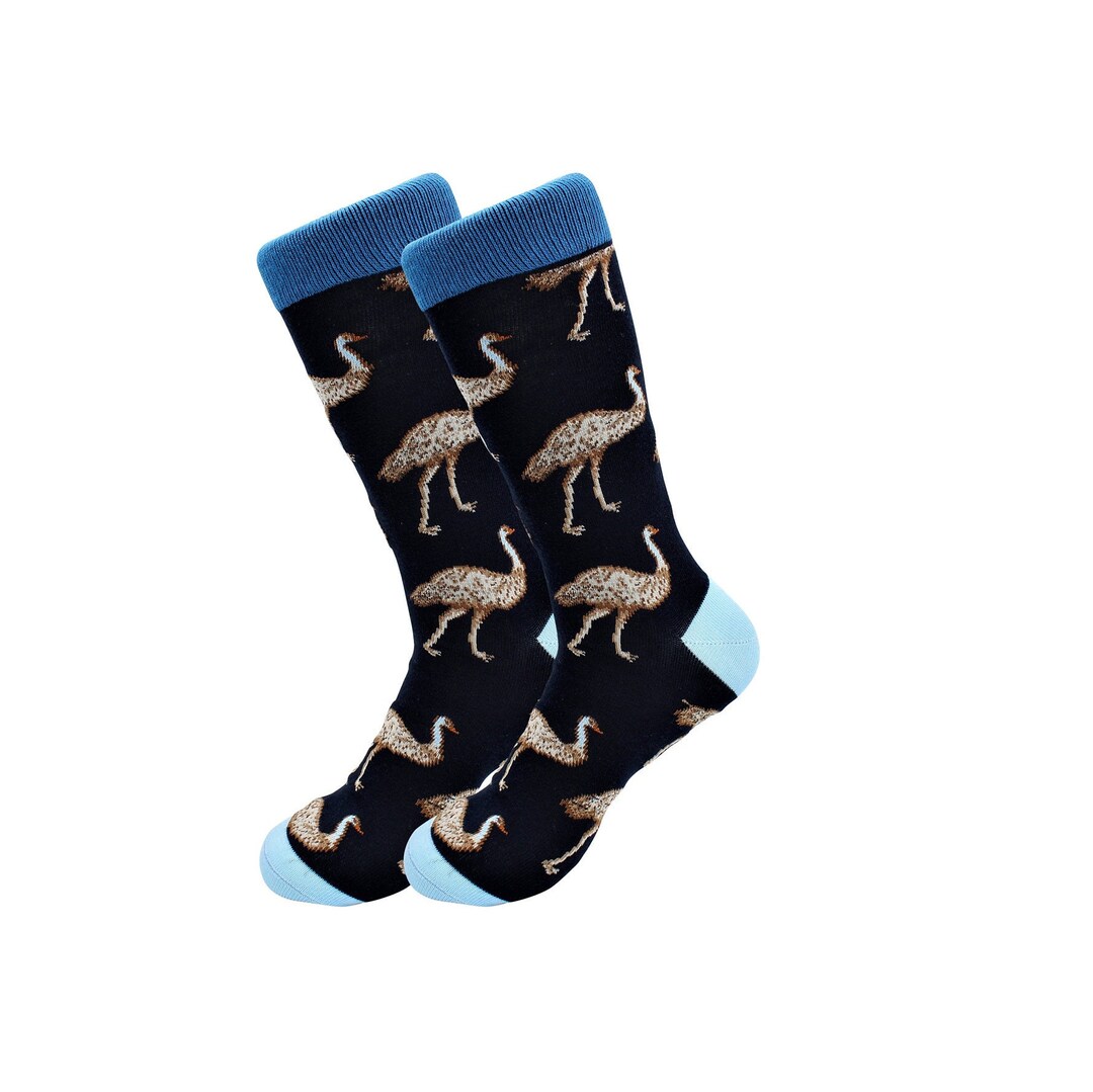 Emu Socks Exotic Animal Cartoon Happy Funny Socks Birds - Etsy