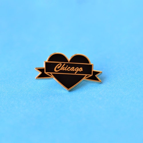 Chicago Heart Pin Chicago Lapel Pin Chicago Enamel Pin I - Etsy