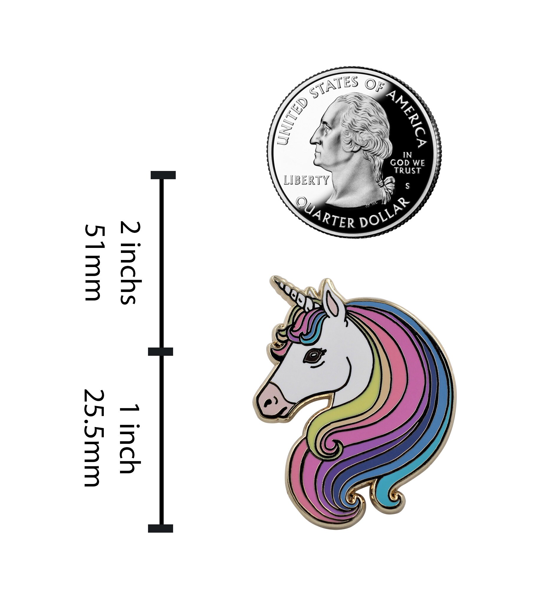 Majestic Unicorn Enamel Pin Rainbow Hair Unicorn Pin Cute | Etsy