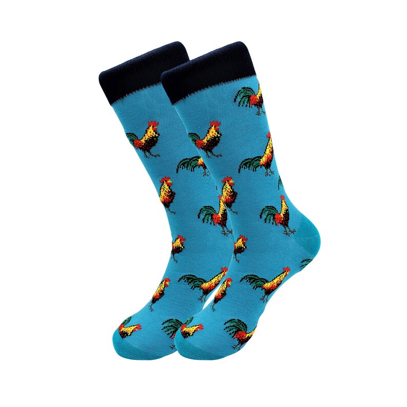 Rooster & Cock Socks Cute Farm Animal Cartoon Happy Funny - Etsy