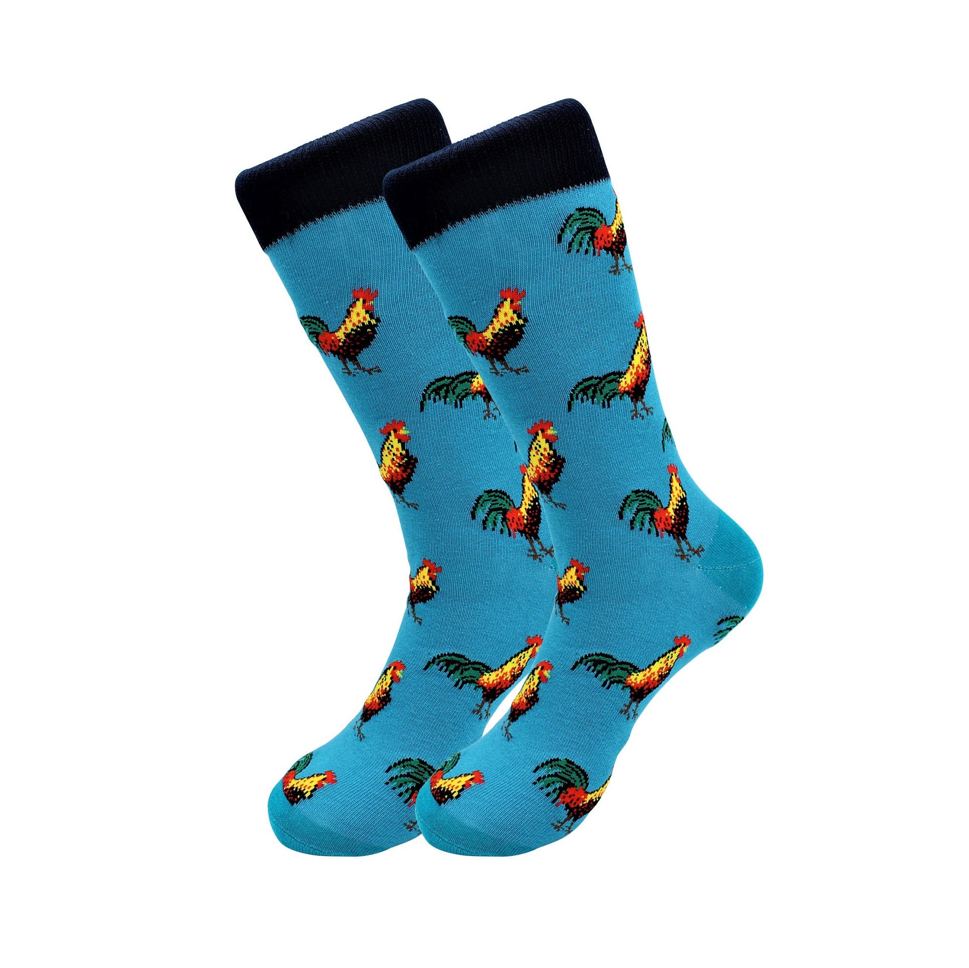 Rooster & Cock Socks Cute Farm Animal Cartoon Happy Funny - Etsy